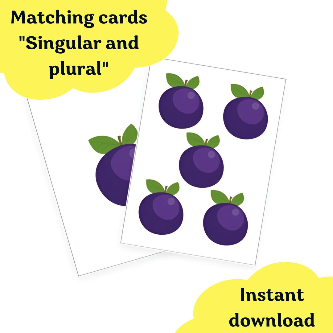 Preschool Printable, Singular and Plural Practice Kids Activity ...