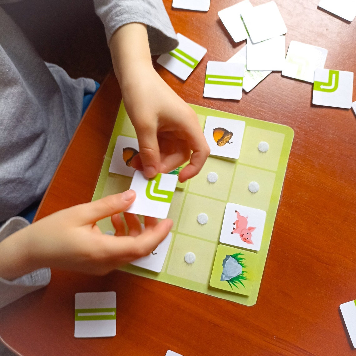 Printable Game Lay a Route, Practice Activity, Montessori Learning ...