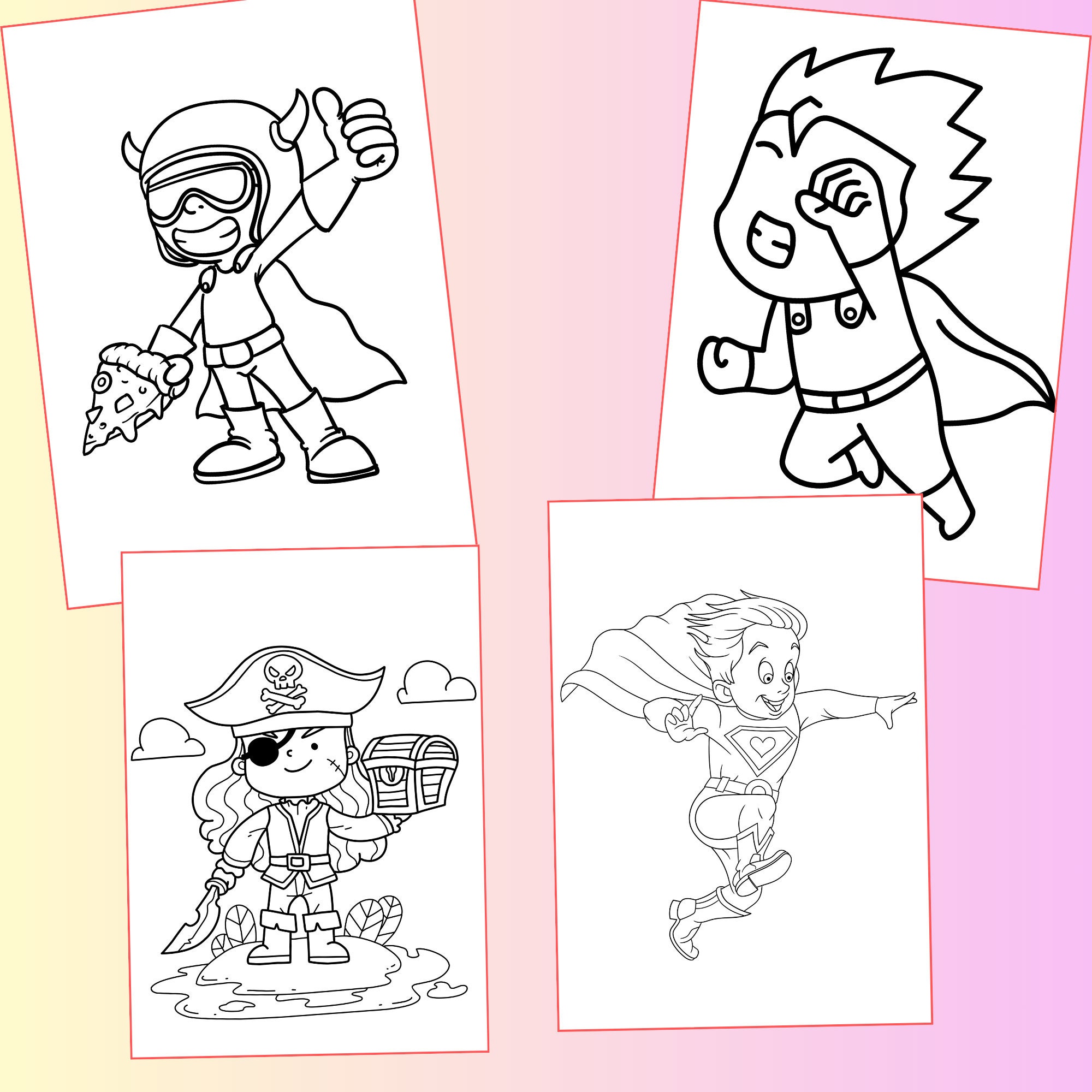 18 Coloring Pages for Boys, Fun Activity Sheets, Printable Kids ...