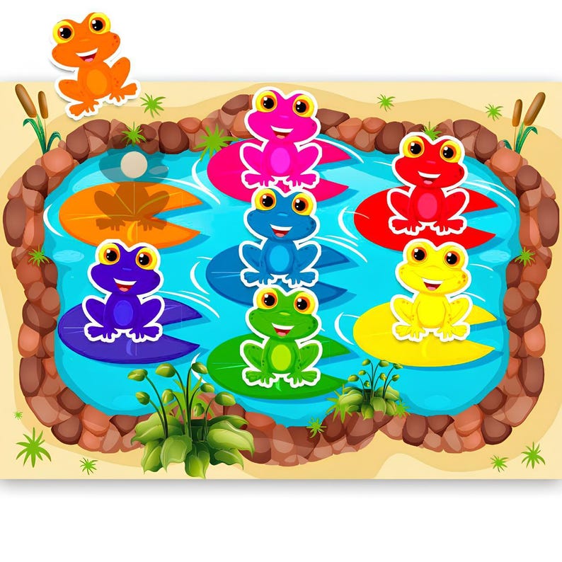 Preschool Printables Activities, Funny Frogs Busy Book Colors Printable ...