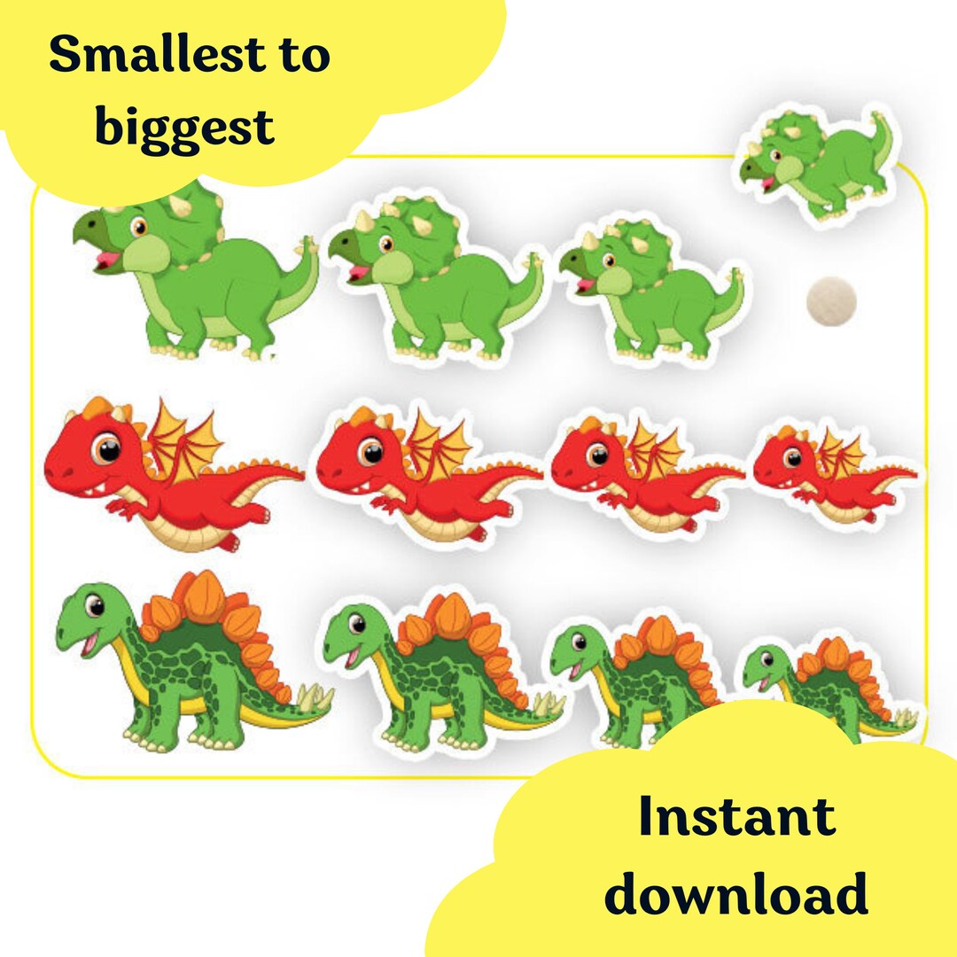 Dinosaurs Smallest to Biggest Preschool Activity, Toddler Busy Book ...