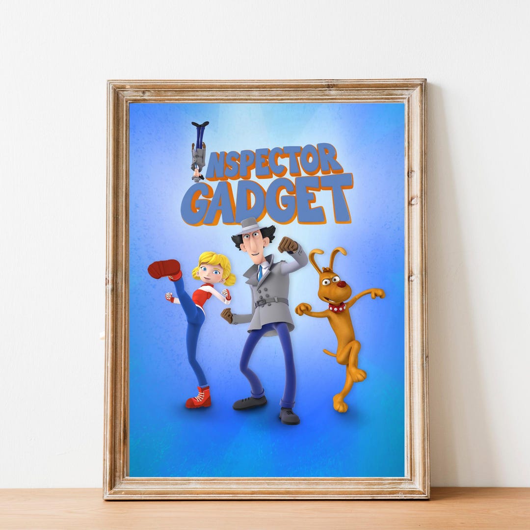 Inspector Gadget Printable Poster, Cartoon Wall Art, Retro Decor, 80s ...