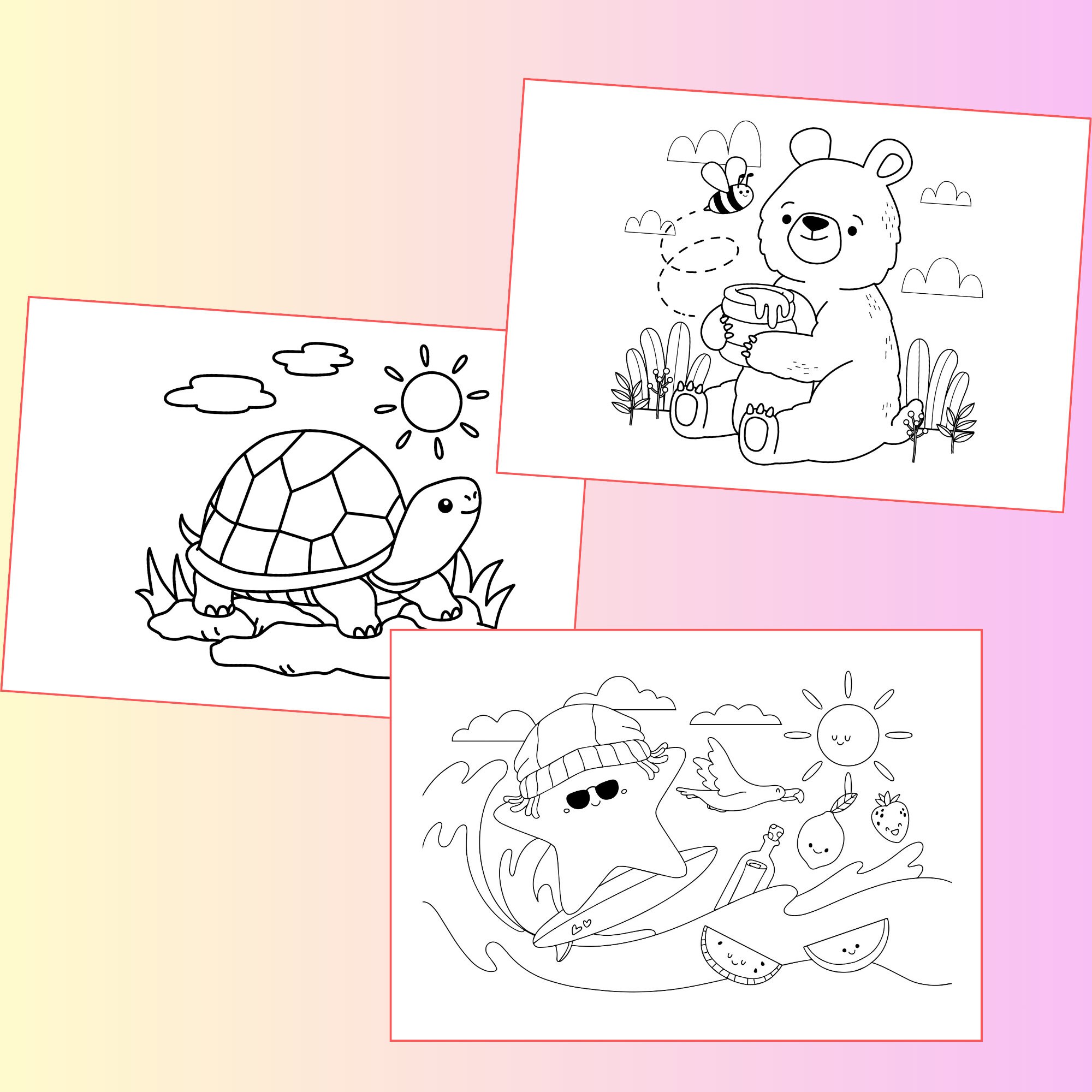 Printable 17 Activities Coloring Pages for Kids, Cute Art Sheets, Kids ...