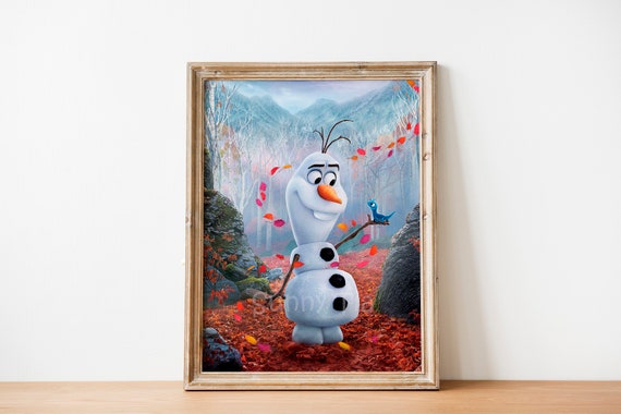 Olaf Autumn Print Frozen2 Wall Decor for Kids Room Print | Etsy