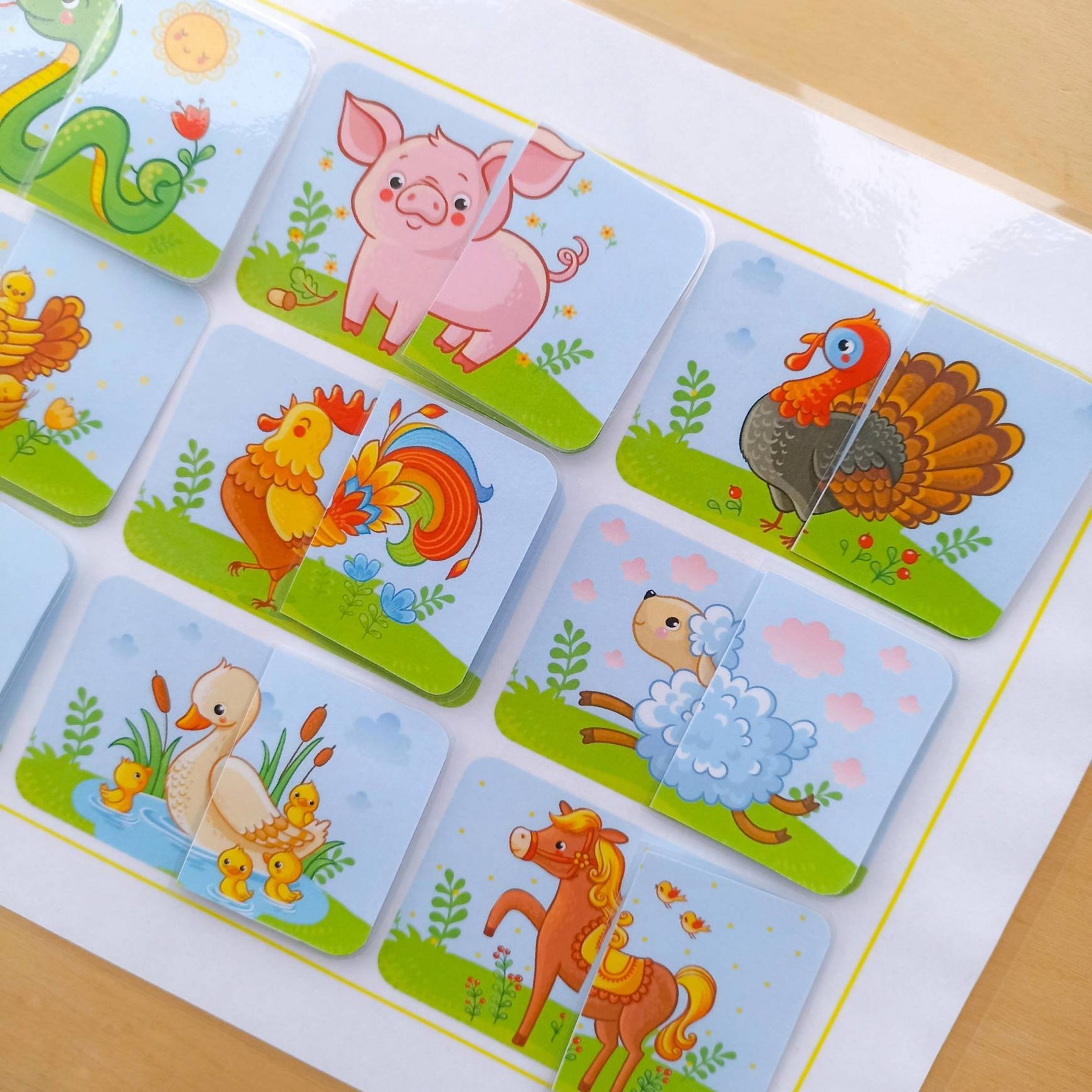 Printable Kids Activity, Find the Other Half, Animals Matching Cards ...