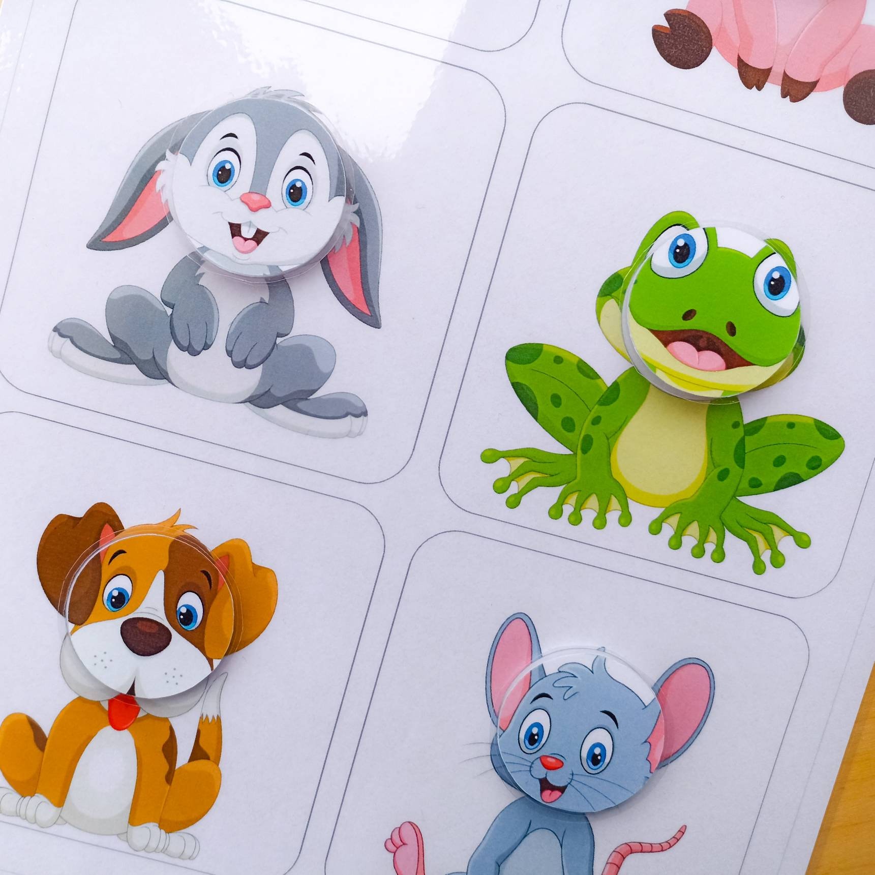 Faces of Animals Matching Cards Activity Match Game Toddler - Etsy