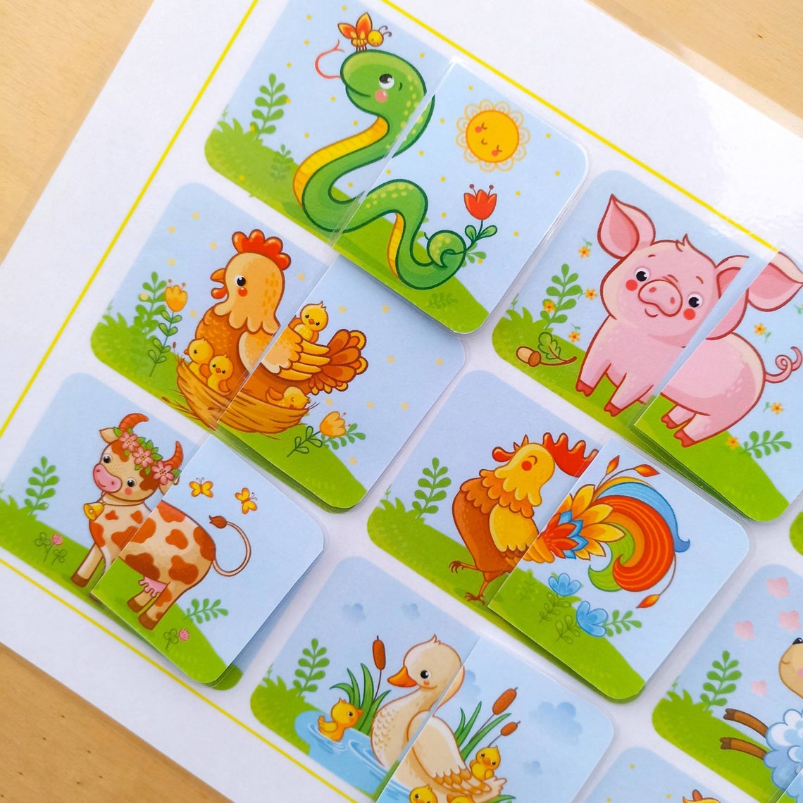 Find the Other Half, Tails of Animals, Matching Cards Activity, Match ...
