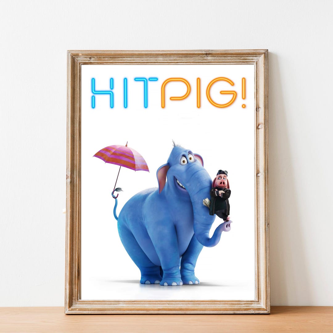 Hitpig Printable Poster, Animated Film Art, Kids Room Wall Decor ...