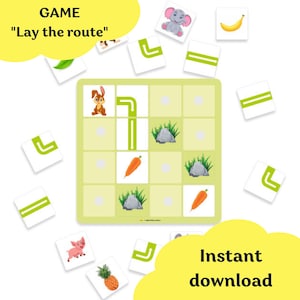 Printable Board Game, Kids Activity, Logic Game - Lay a Route ...