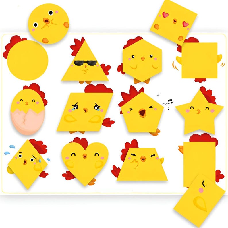 Preschool Printables Activities, Chiken Matching Game Printable, Shape ...