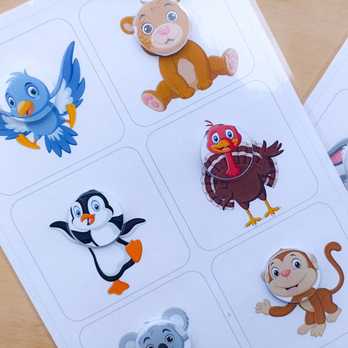 Faces of Animals Matching Cards Activity Match Game Toddler - Etsy