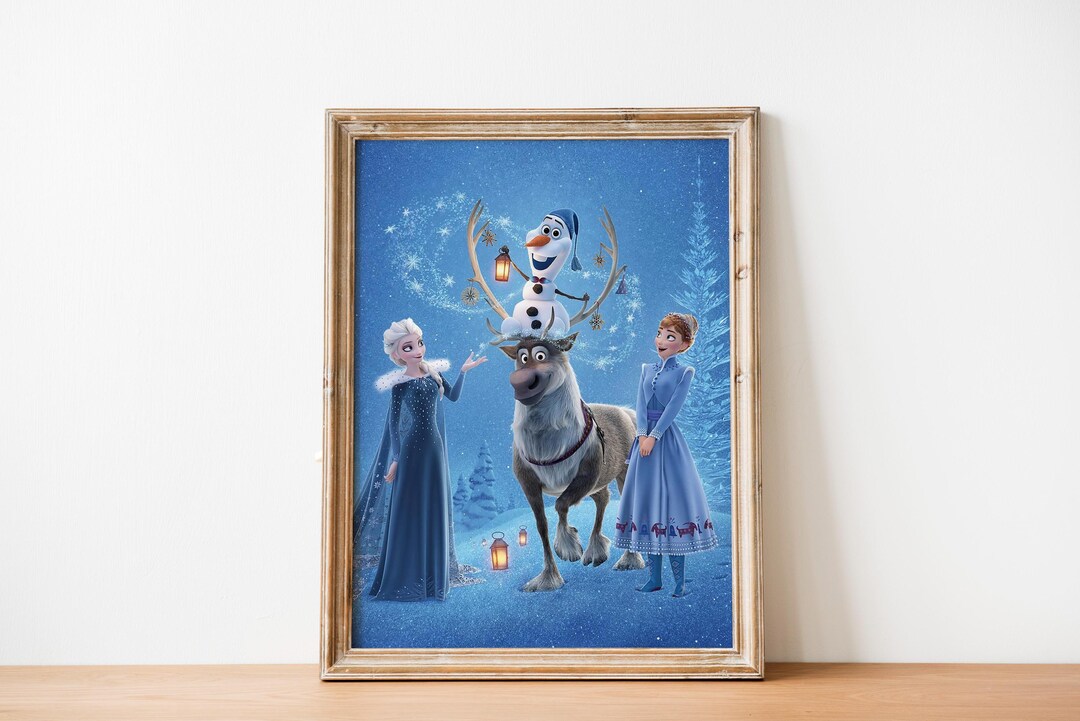 Frozen Elsa and Anna Printable Poster, Princesses Sven Olaf From Frozen ...