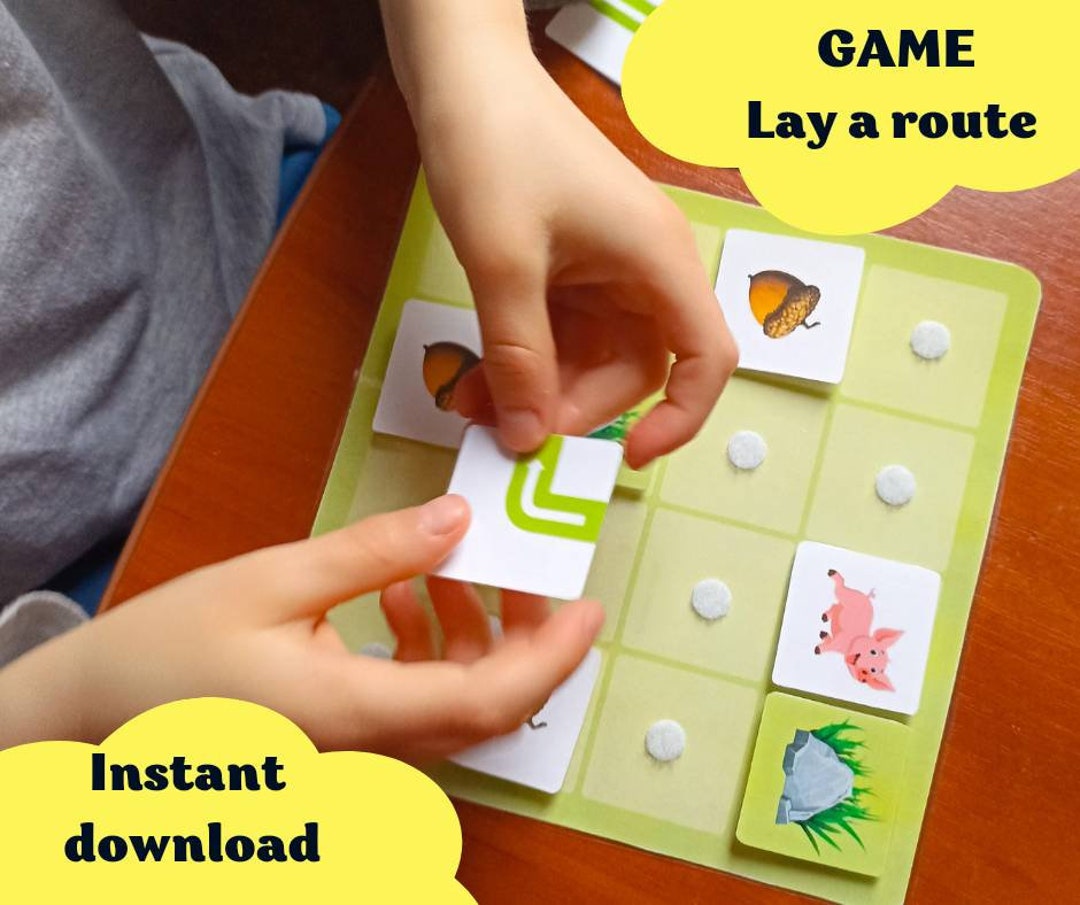 Printable Game Lay a Route Practice Activity Montessori - Etsy