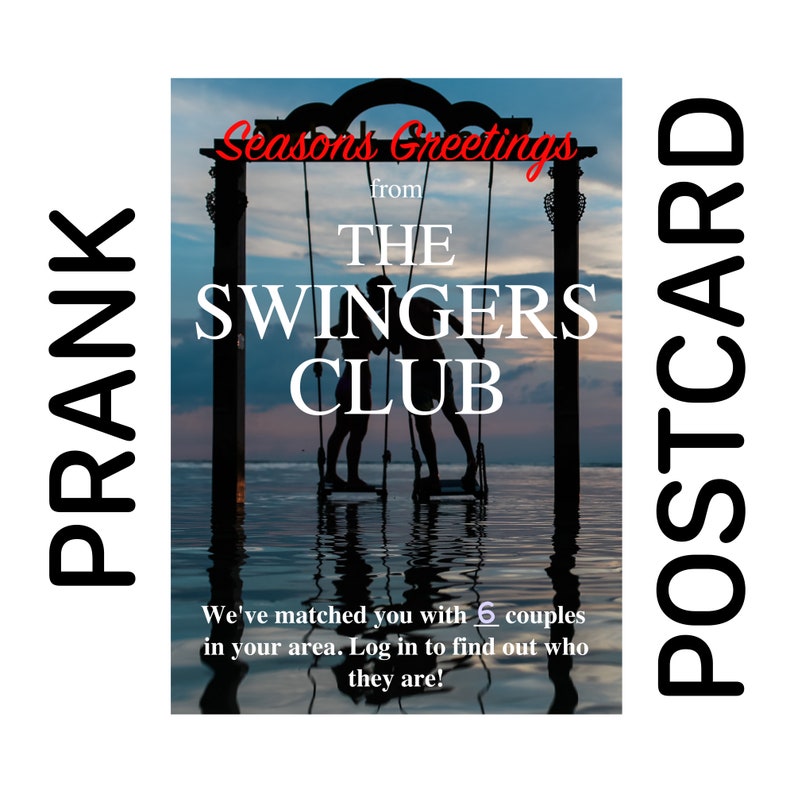 SWINGERS CLUB Gag Prank Mail Postcard Card Gift Funny - Etsy UK