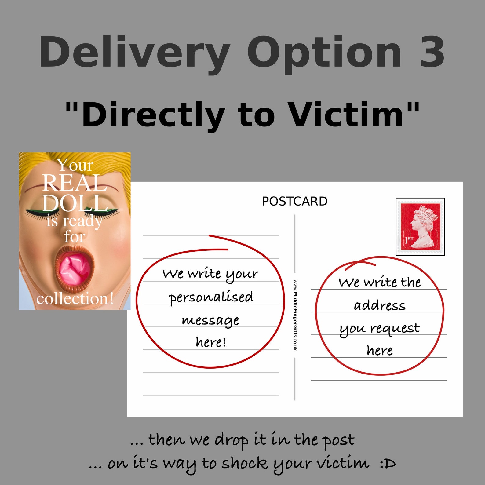 REAL DOLL Gag Prank Mail Postcard Card Gift Funny - Etsy UK