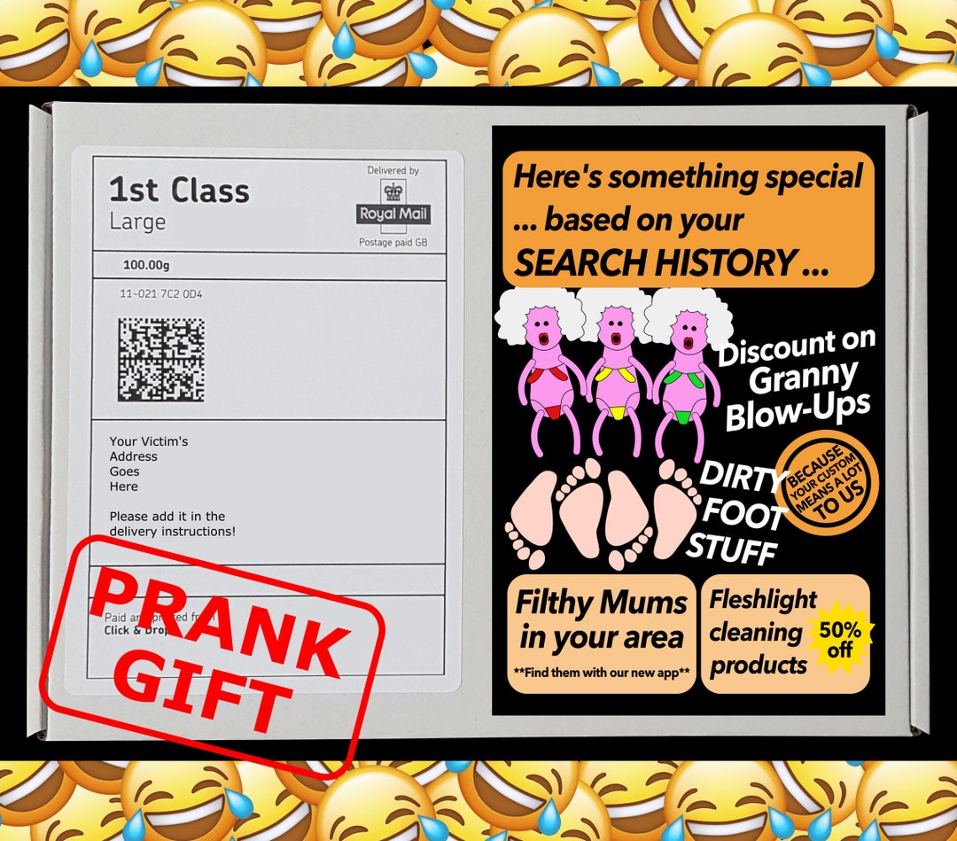 SEARCH HISTORY Prank Mail Post Gift Gag Box Funny Birthday, Christmas ...