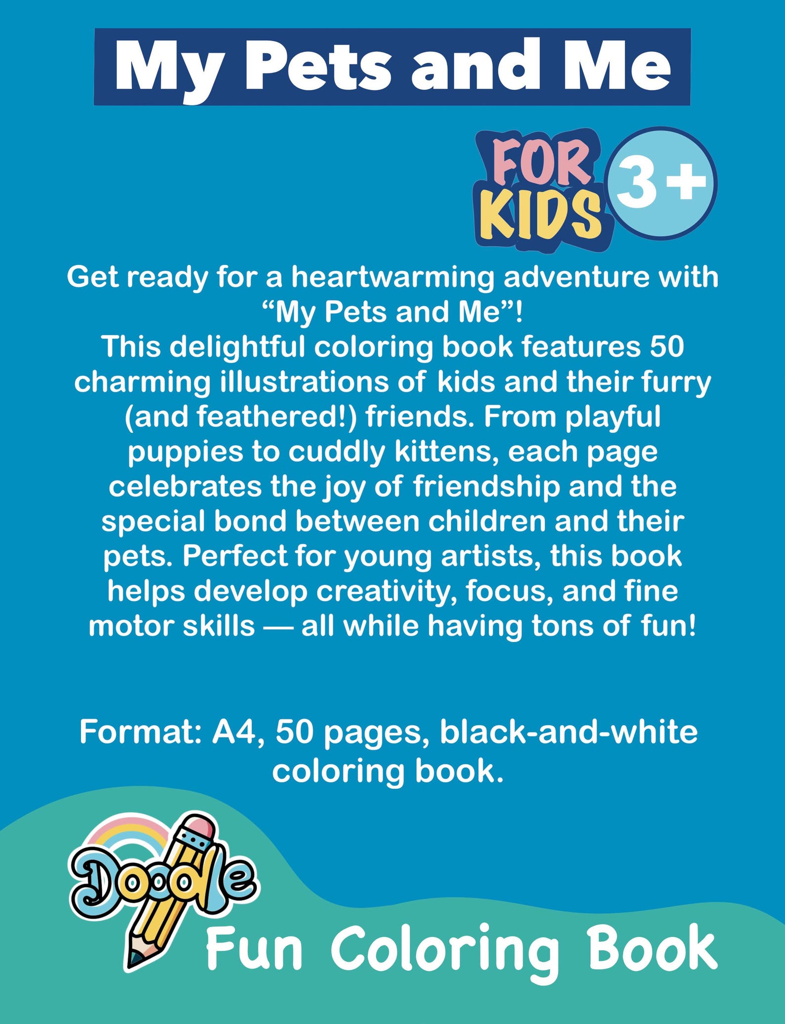My Pets and Me Coloring Pages Printable PDF Book for Kids Cute Animals ...