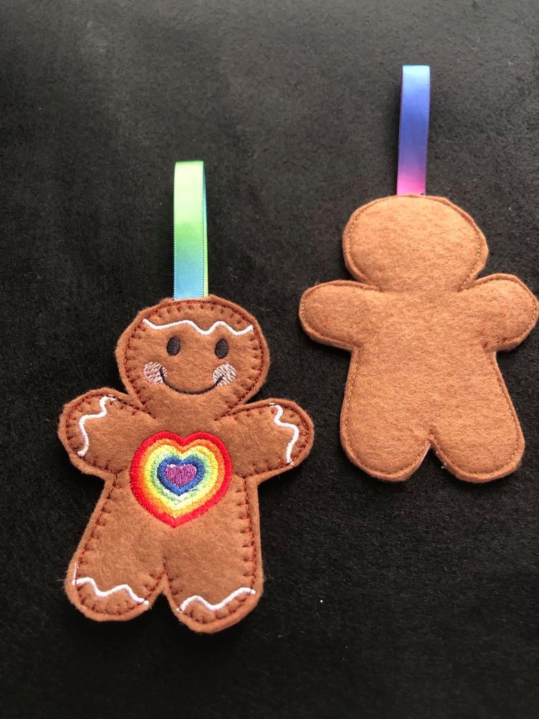 Embroidered Felt Rainbow LGBT Heart Gingerbread Man - Etsy