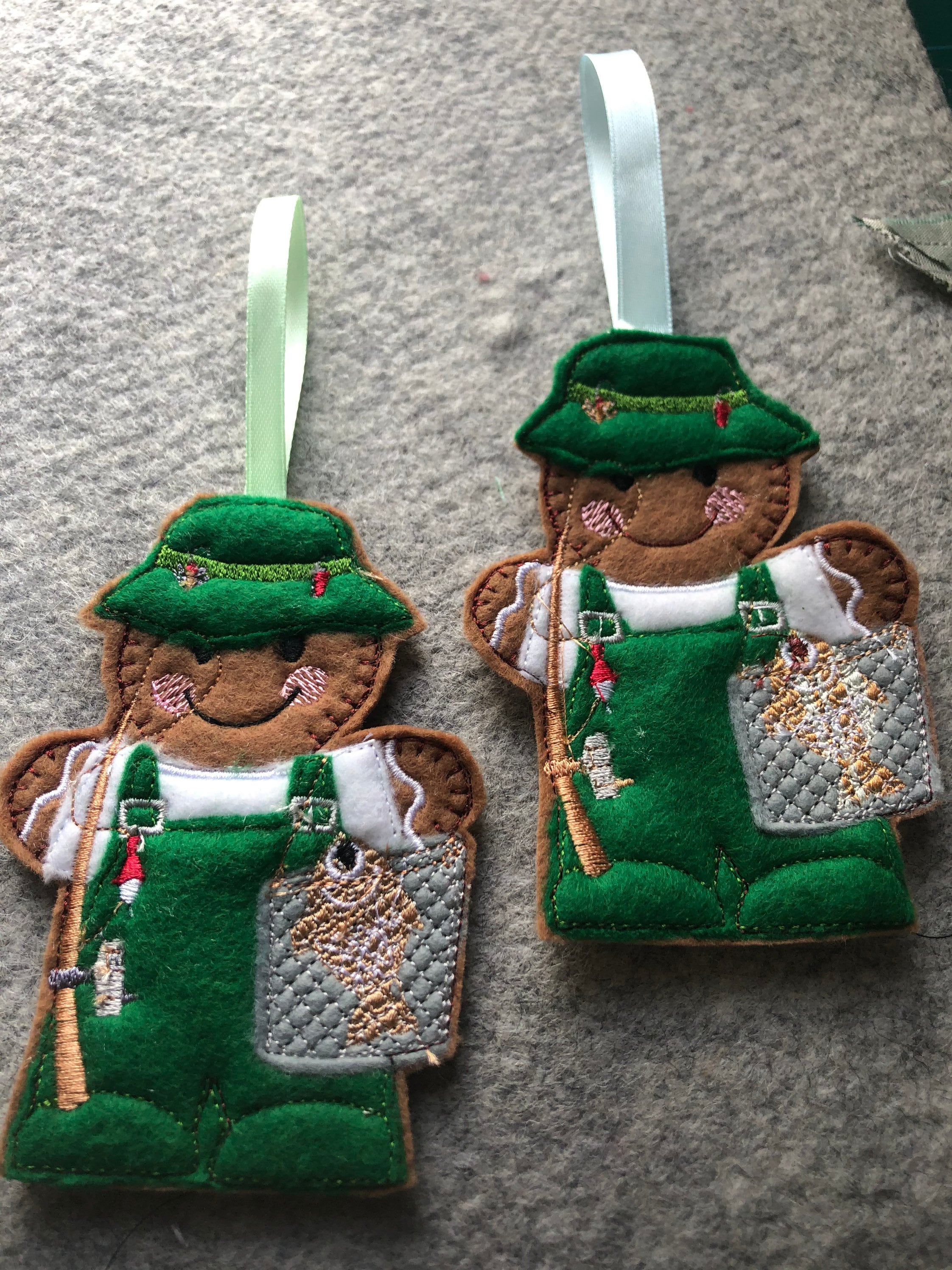 Handmade Gingerbread man fisherman | Etsy