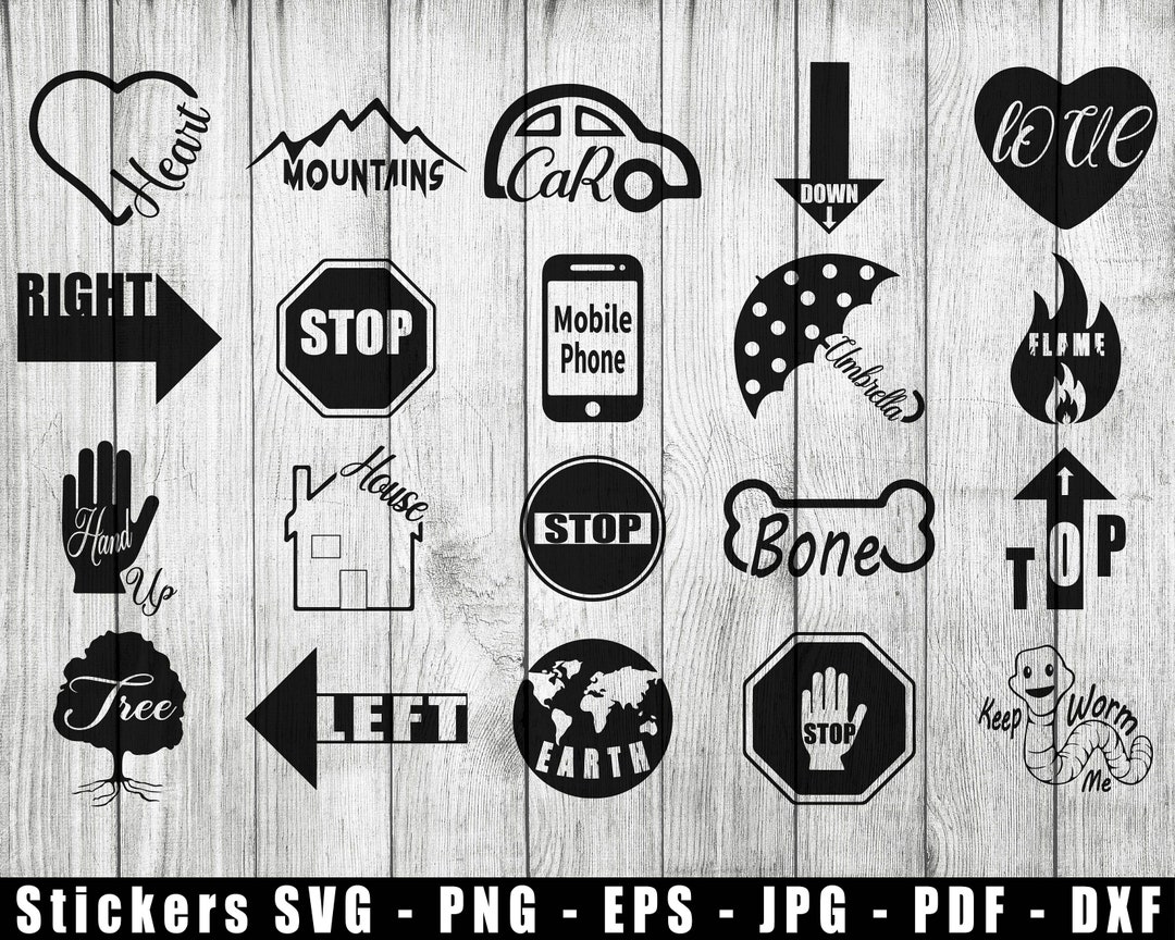 Stickers Iron on SVG, Stickers Vectors PDF, PNG, Jpg, Eps, Dxf ...