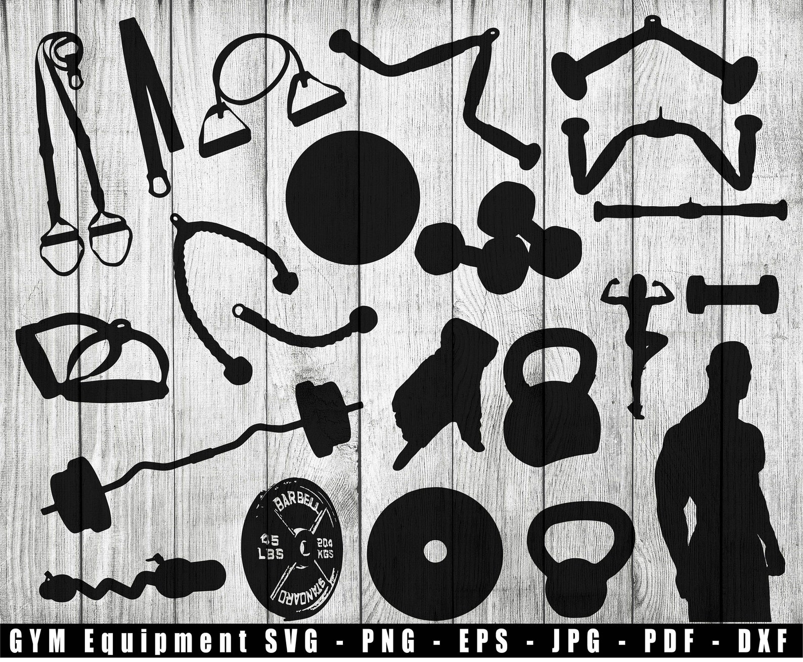 Gym Equipment SVG, Gym SVG, Gym Svg Cut File, Digital Gym Clip Art, Gym ...