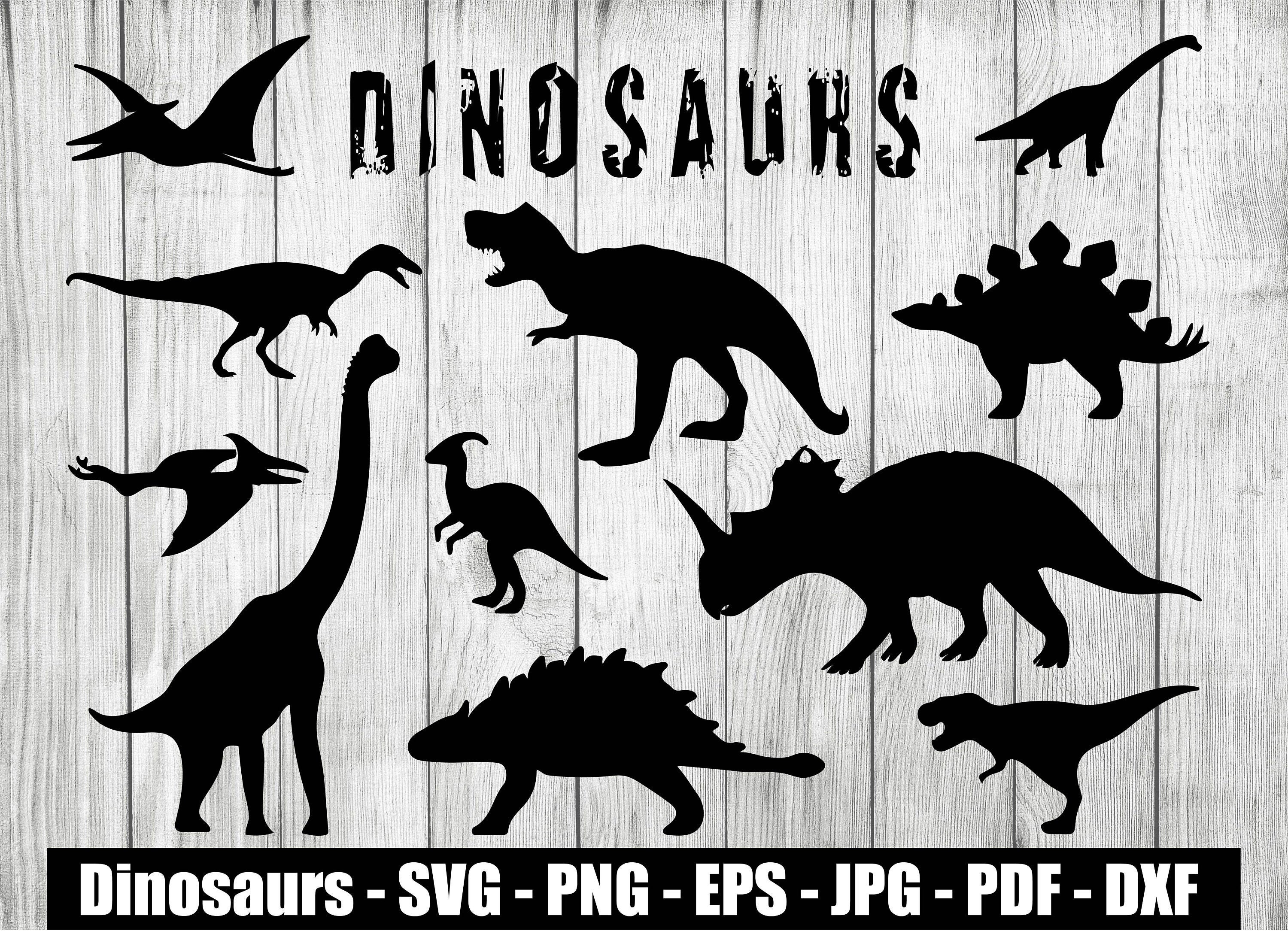 Dinosaurios SVG, Dinosaurios siluetas, Dinosaurios PNG, Dinosaurios ...