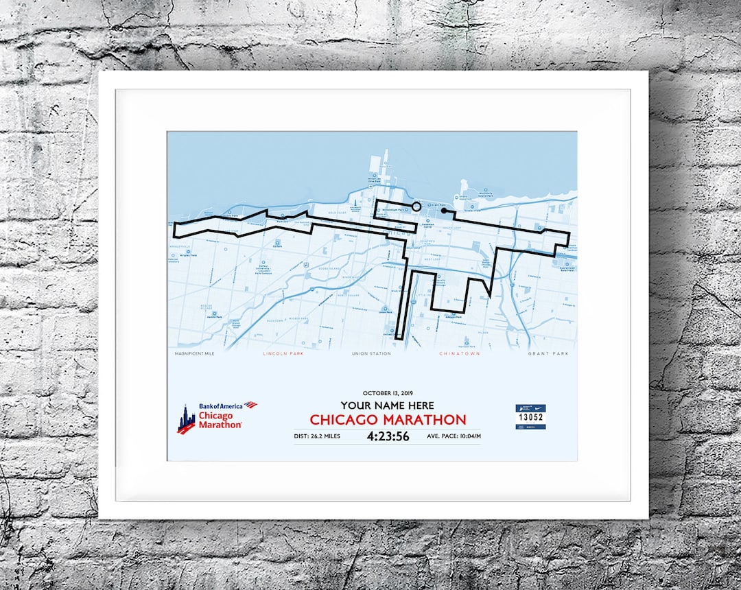 Customised Chicago Marathon Route Map (high Resolution Image File) - Etsy