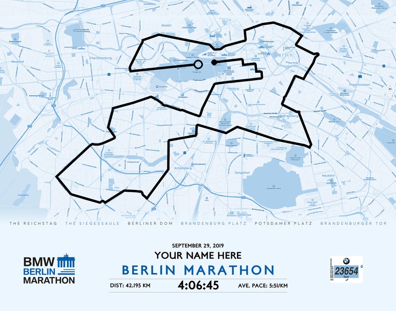 Berlin Marathon Route Map (high Resolution Image File) - Etsy UK