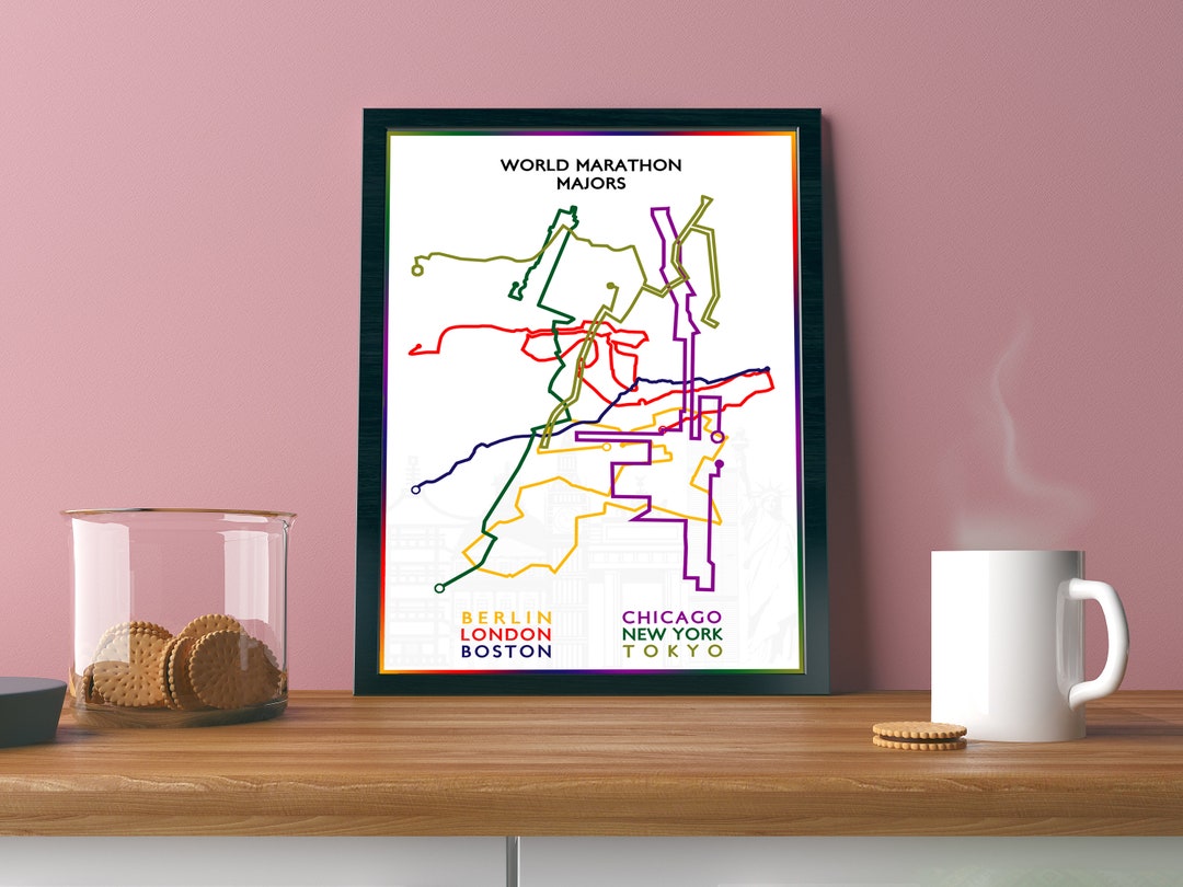 Customisable World Marathon Majors Route Poster (high Resolution Image ...