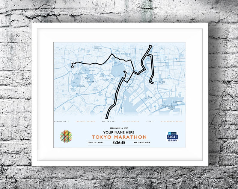 Customised Tokyo Marathon Route Map (high Resolution Image File) - Etsy
