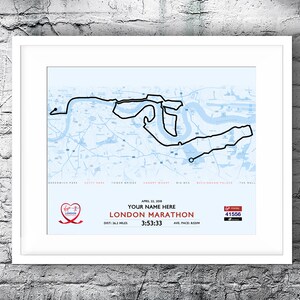 Customised London Marathon Route Map (high Resolution Image File) - Etsy