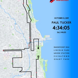 Customised Chicago Marathon Route Map (high Resolution Image File) - Etsy
