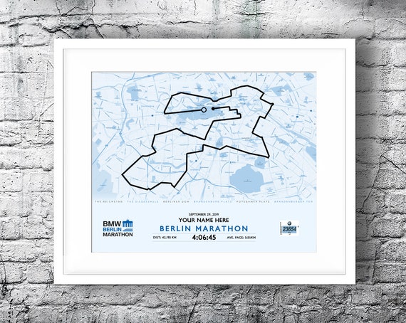 Berlin Marathon Route Map high Resolution Image File - Etsy