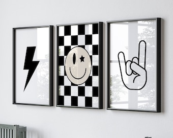 Retro Cool Kids Club, Beach Nursery, Checkered Smiley Poster, Baby Boys ...