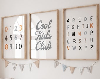 Neutral Alphabet Shapes Numbers 1-10 Printable Wall Art Bundle ...