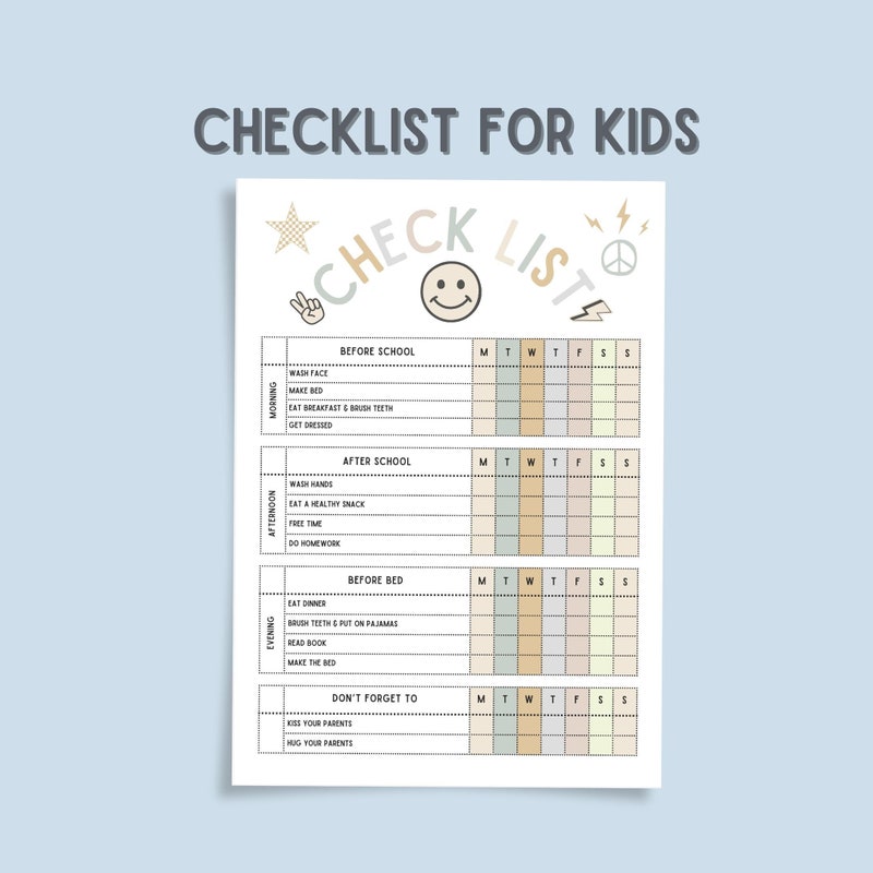 Check List Kids - Etsy