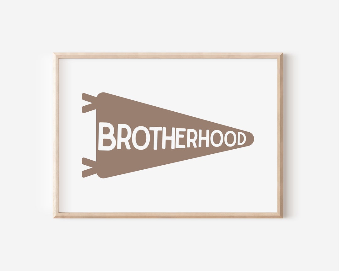 Brotherhood Sign, Kids Room Wall Art, Boys Playroom, Brown Nursery ...