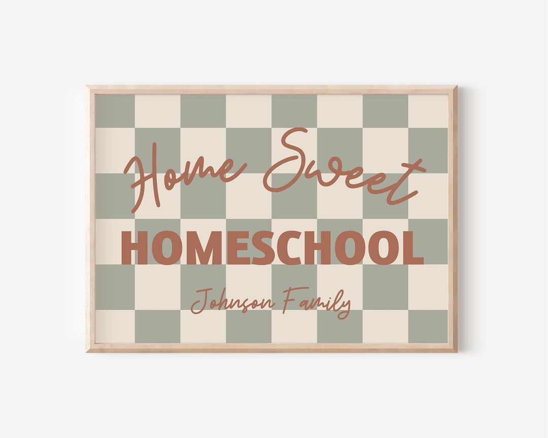 Personalized Homeschool Print, Home Sweet Homeschool Sign, Homeschool ...
