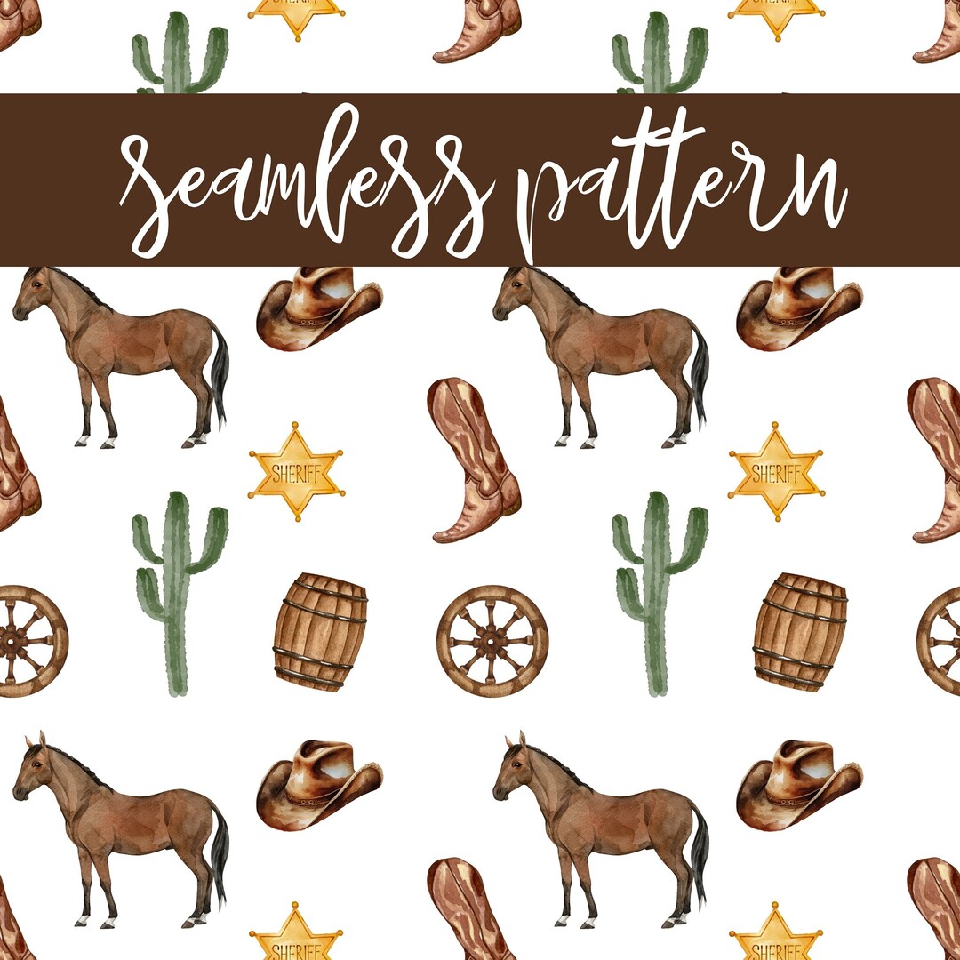 Western Seamless Pattern, Wild West Seamless Pattern Background ...