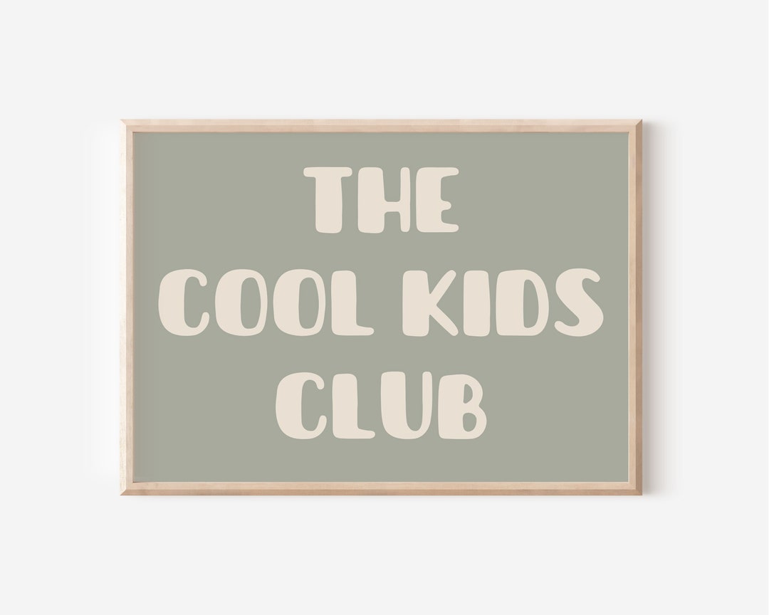 The Cool Kids Club Sage Green Kids Room Play Room Decor Playroom Sign ...