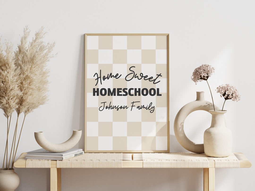 Personalized Homeschool Print, Home Sweet Homeschool Sign, Homeschool ...