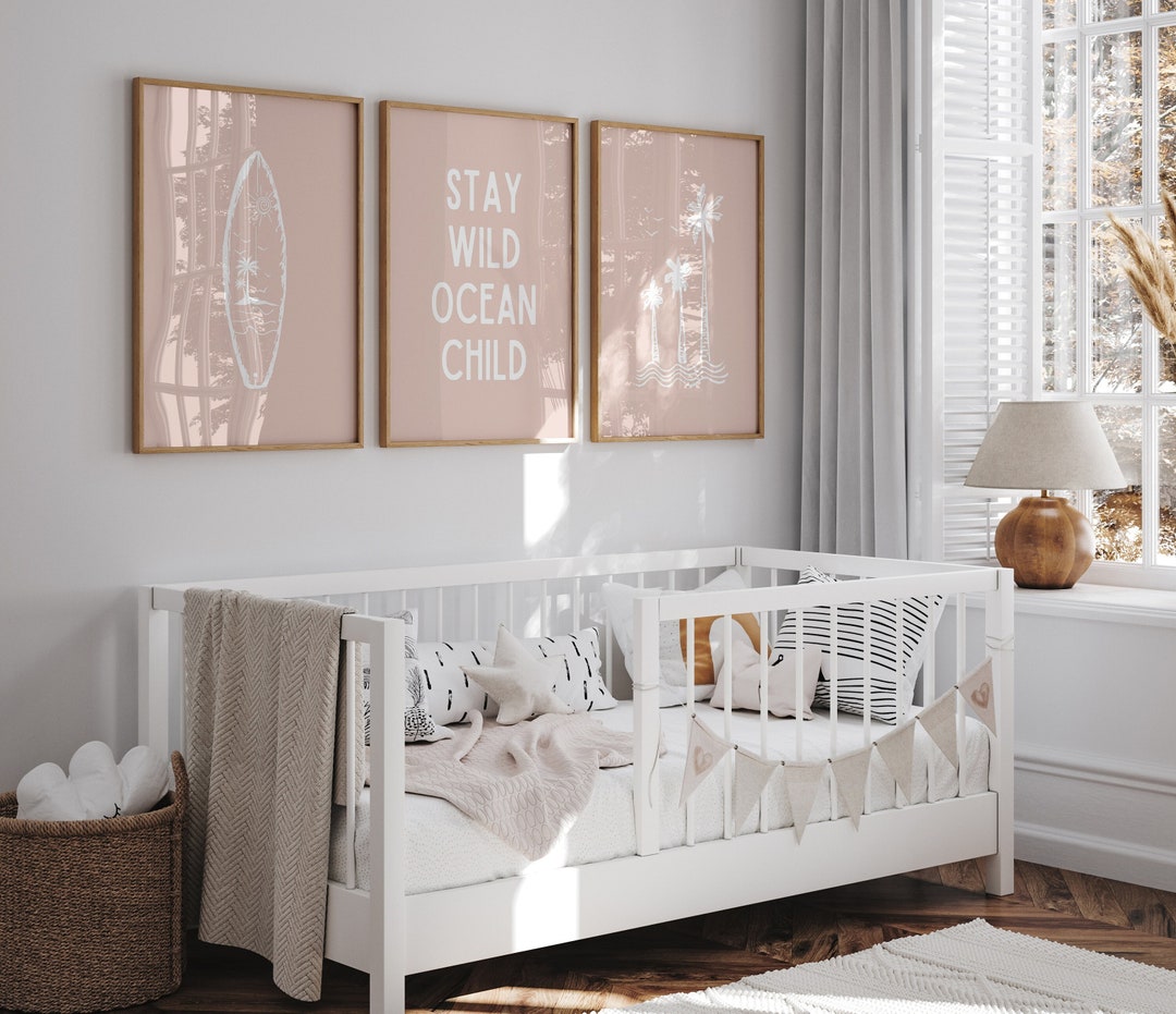 Boho Beach Wall Decor, Set 3 Printable, Minimal Nursery Poster, Surf ...