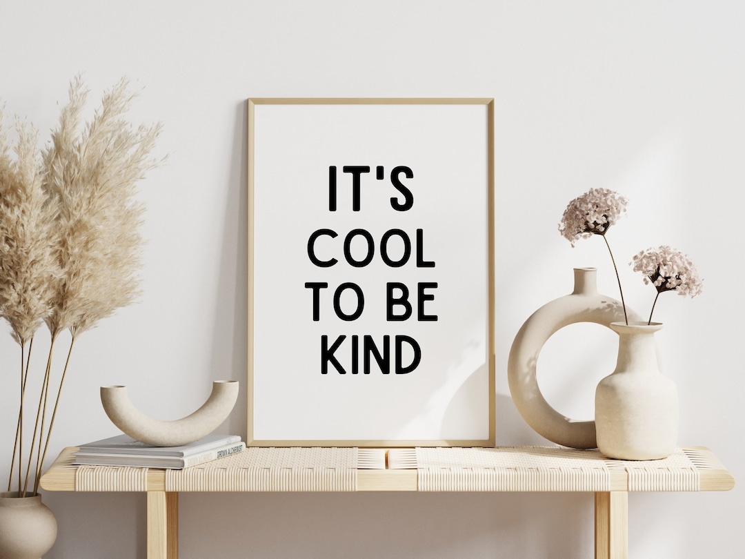 It's Cool to Be Kind, Black White Nursery, Baby Boy Kids Room Decor ...