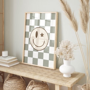 It's Cool to Be Kind, Sage Green Nursery, Checkered Nursery Poster ...
