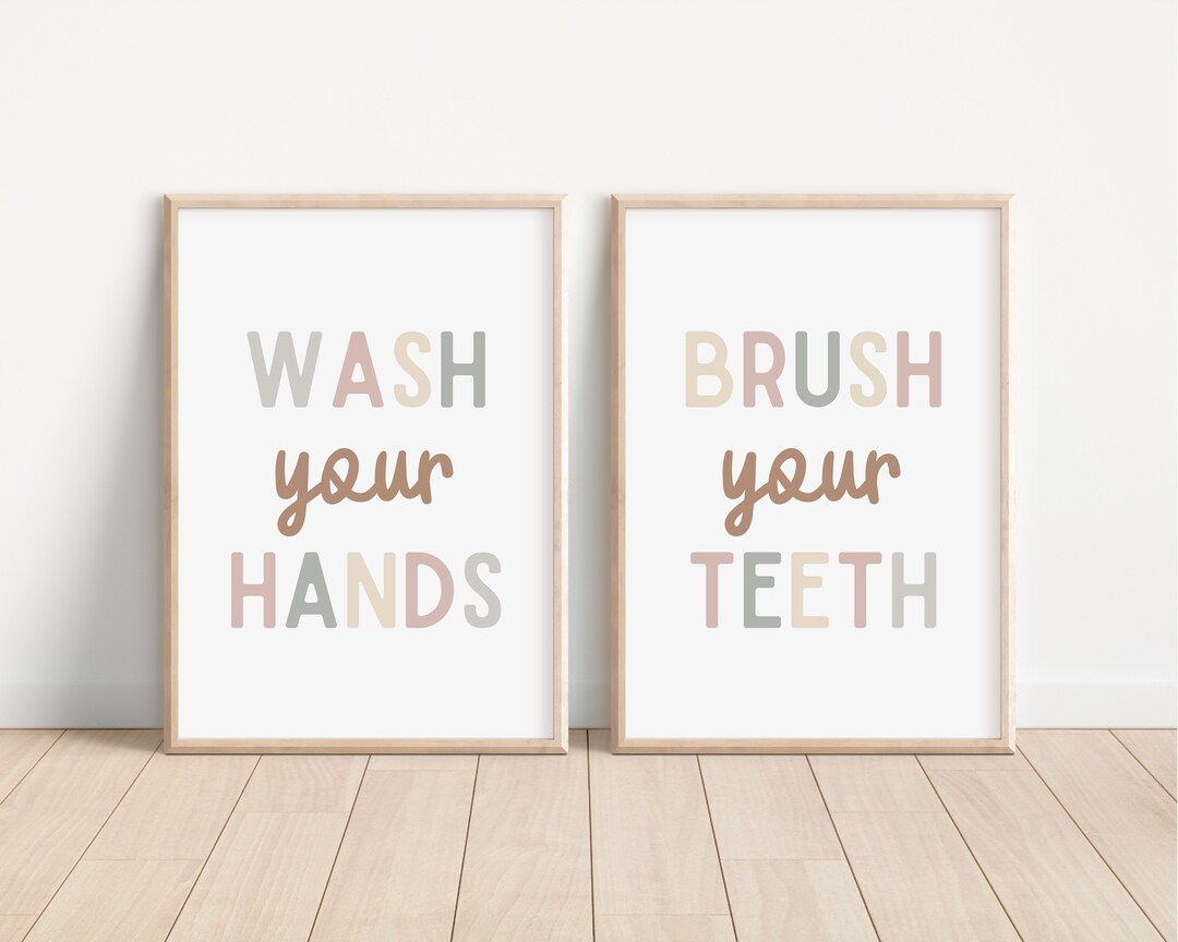Kids Bathroom Sign for Kids Bath, Kids Shared Bathroom, Set of 2 Kids ...