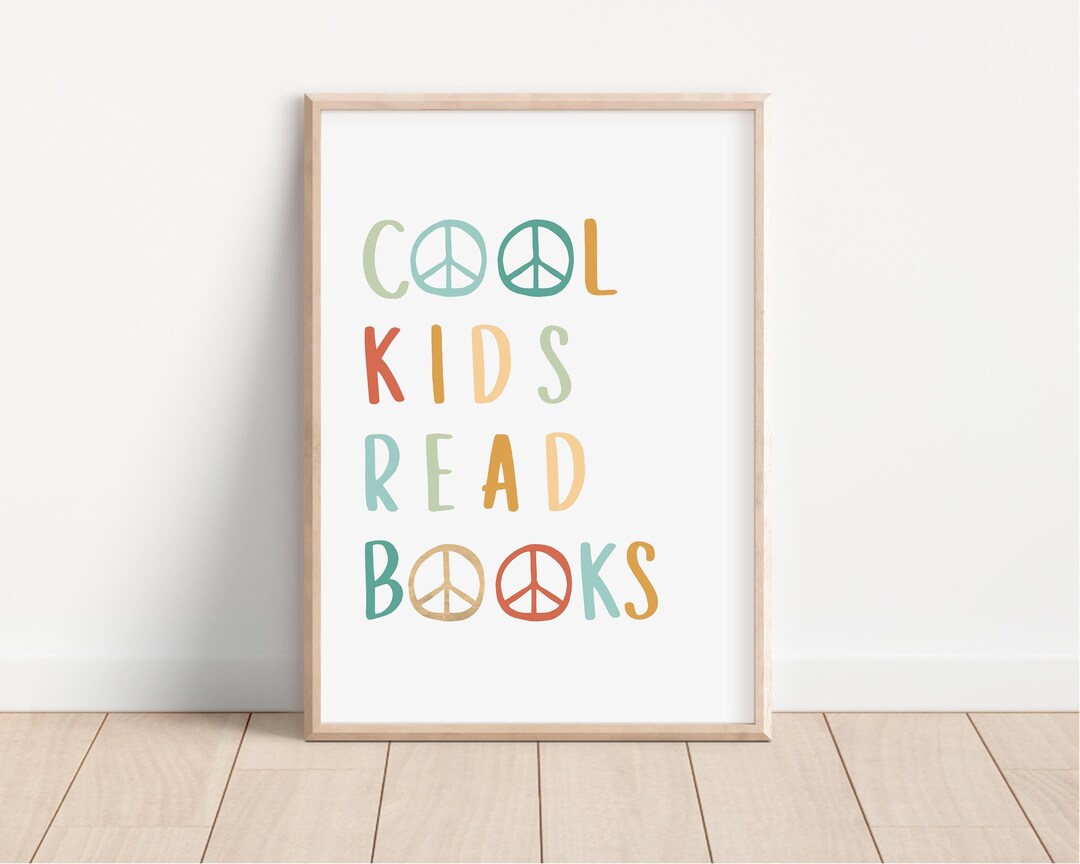 Cool Kids Read Books Print, Reading Corner Printable, Kids Room Wall ...