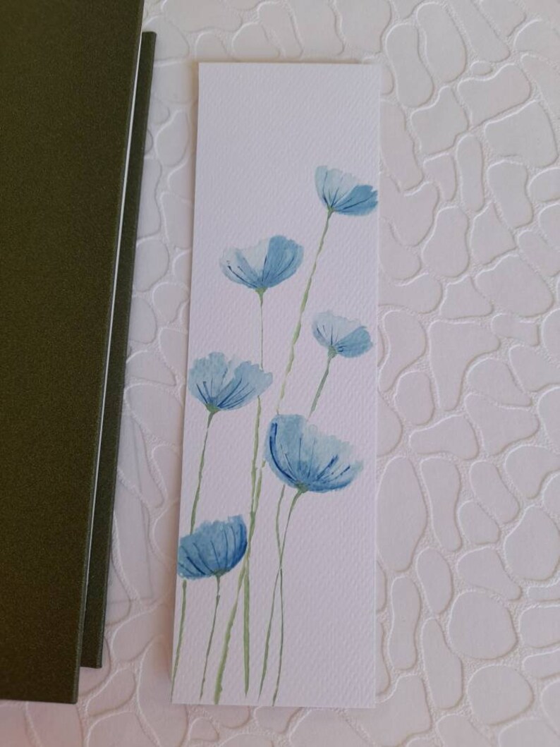 Watercolor Bookmark - Unique Bookmarks - Handpainted - Blue Green ...