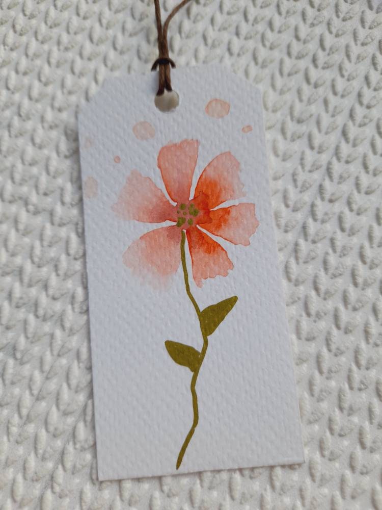 Flower Gift Tags - Red Flowers- Original Art - Watercolor Gift Tags ...