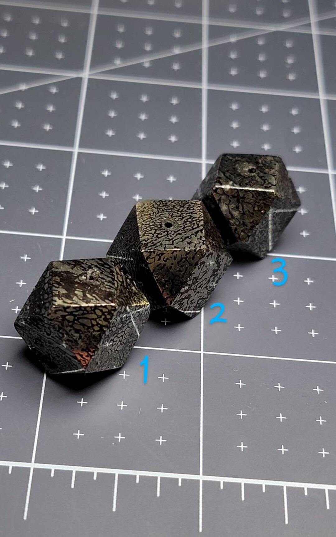 Pyritized Plesiosaur Fossil D20 Dice: Drilled Bone Cube Necklace - Etsy