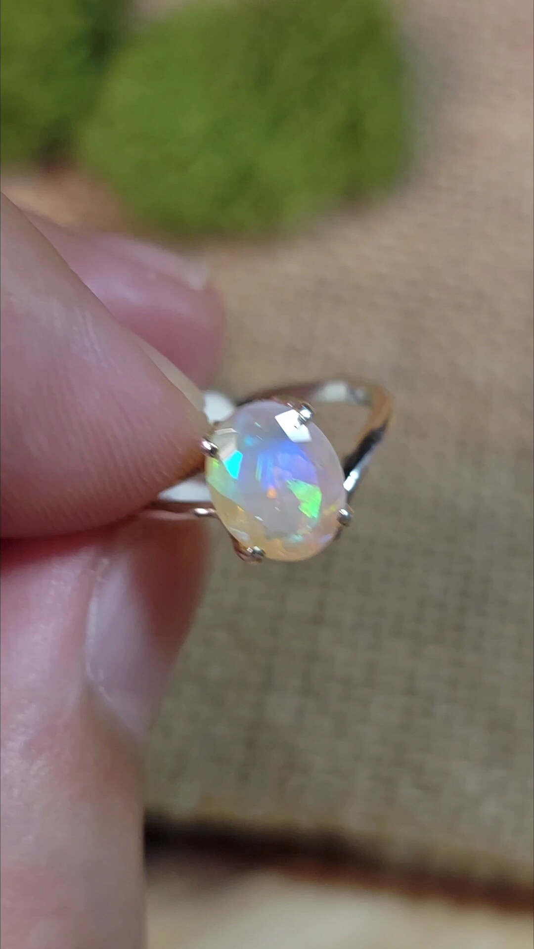 Faceted Ethiopian Opal Ring - Etsy